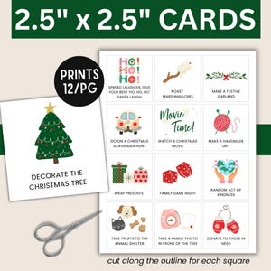 Advent Calendar Activity Cards, Christmas Countdown Cards, Christmas ...
