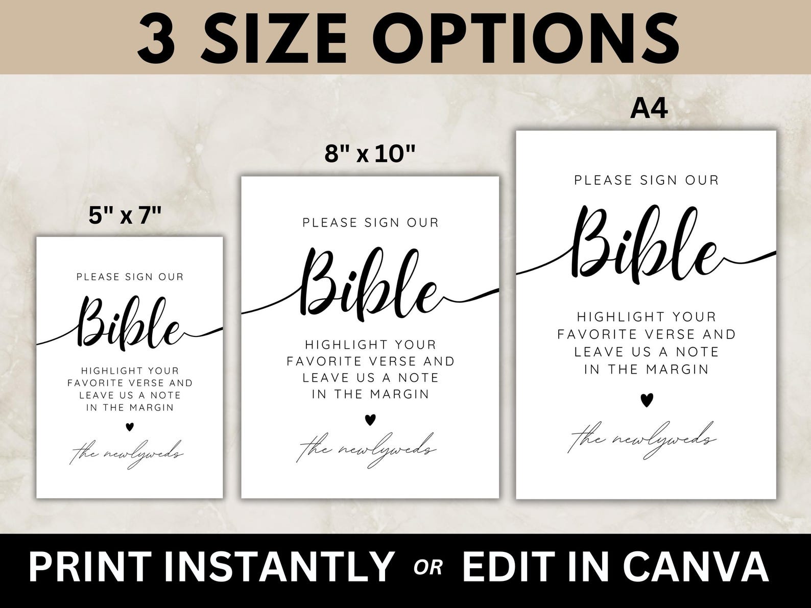 Bible Guest Book Sign, Bible Verse Wedding Guestbook Template ...