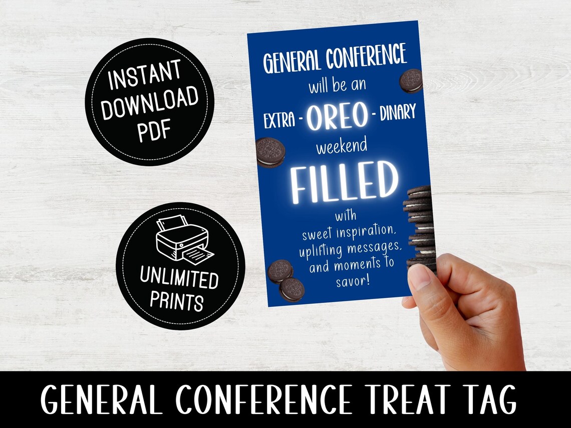 LDS Printable General Conference Treat Tag, General Conference Tag ...