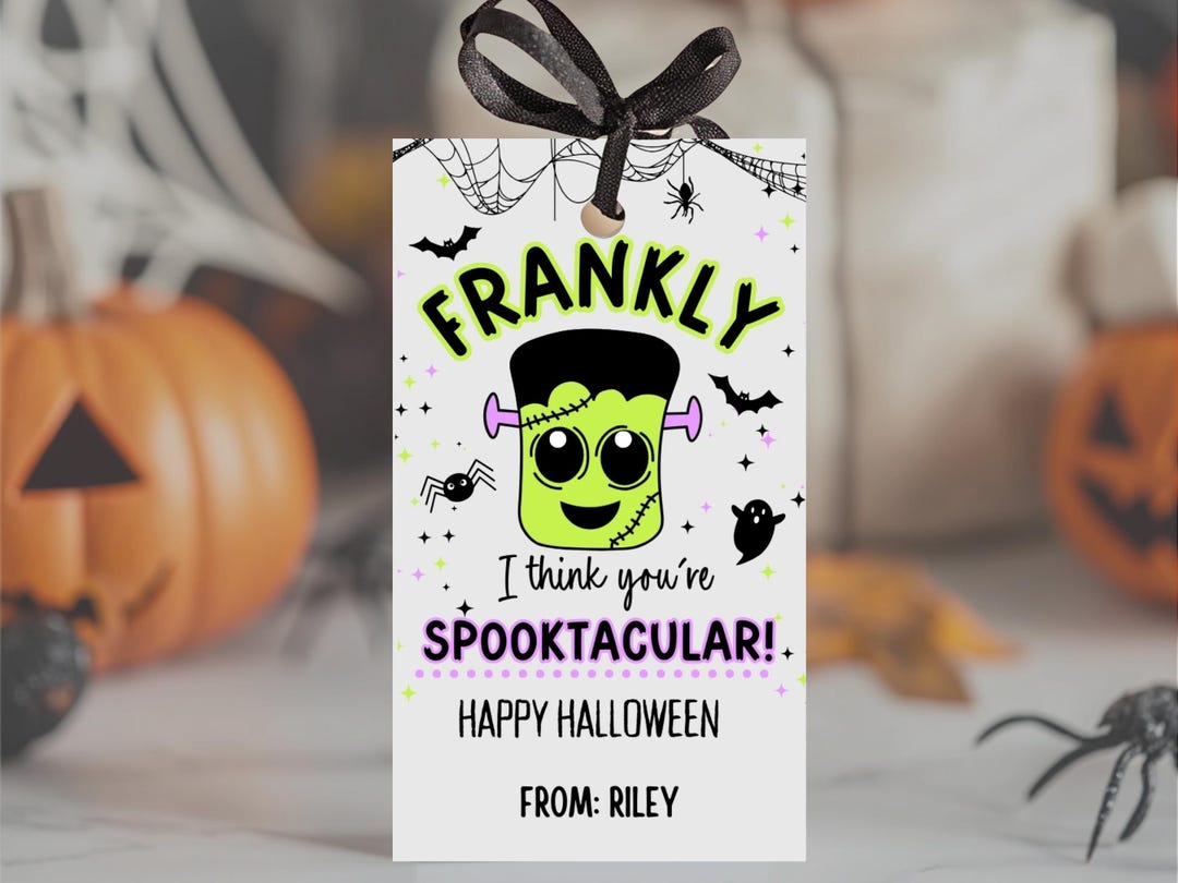 Editable Halloween Favor Tags, Halloween Treat Tag, Frankenstein Gift ...