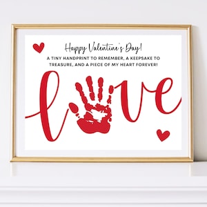 Valentine's Day Handprint Craft, DIY Handprint Activity, Valentine ...