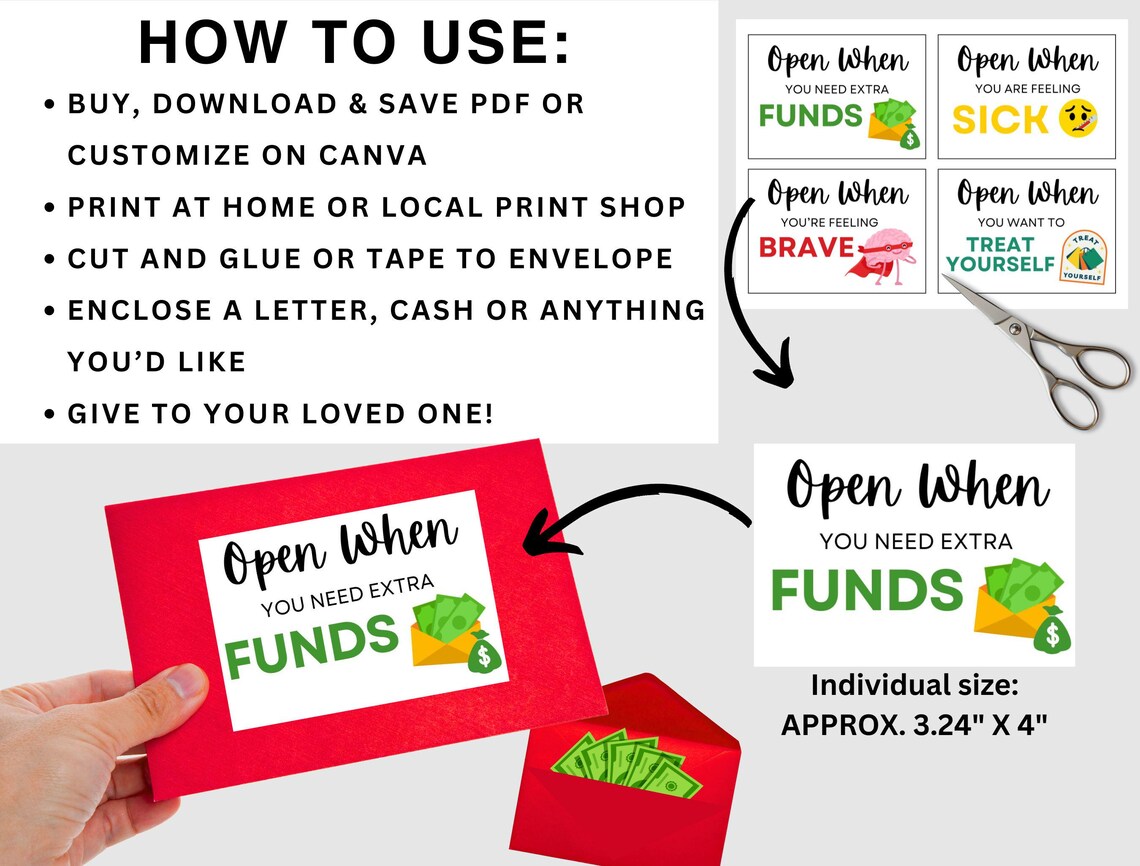 College Open When Envelopes, College Letters Editable, College Care ...