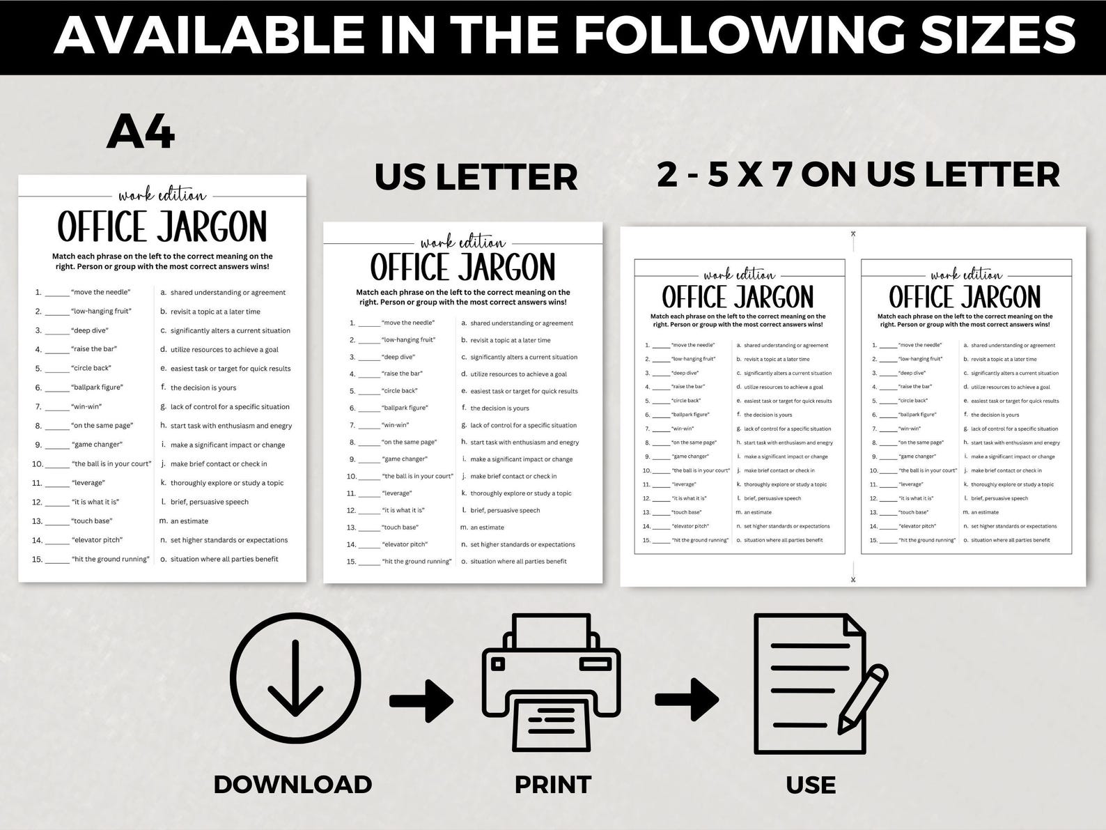 Office Jargon Work Party Game, Icebreaker Games, Printable Office Party ...