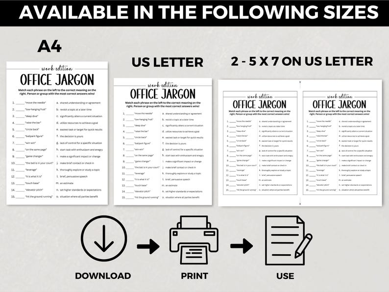 Office Jargon Work Party Game, Icebreaker Games, Printable Office Party ...