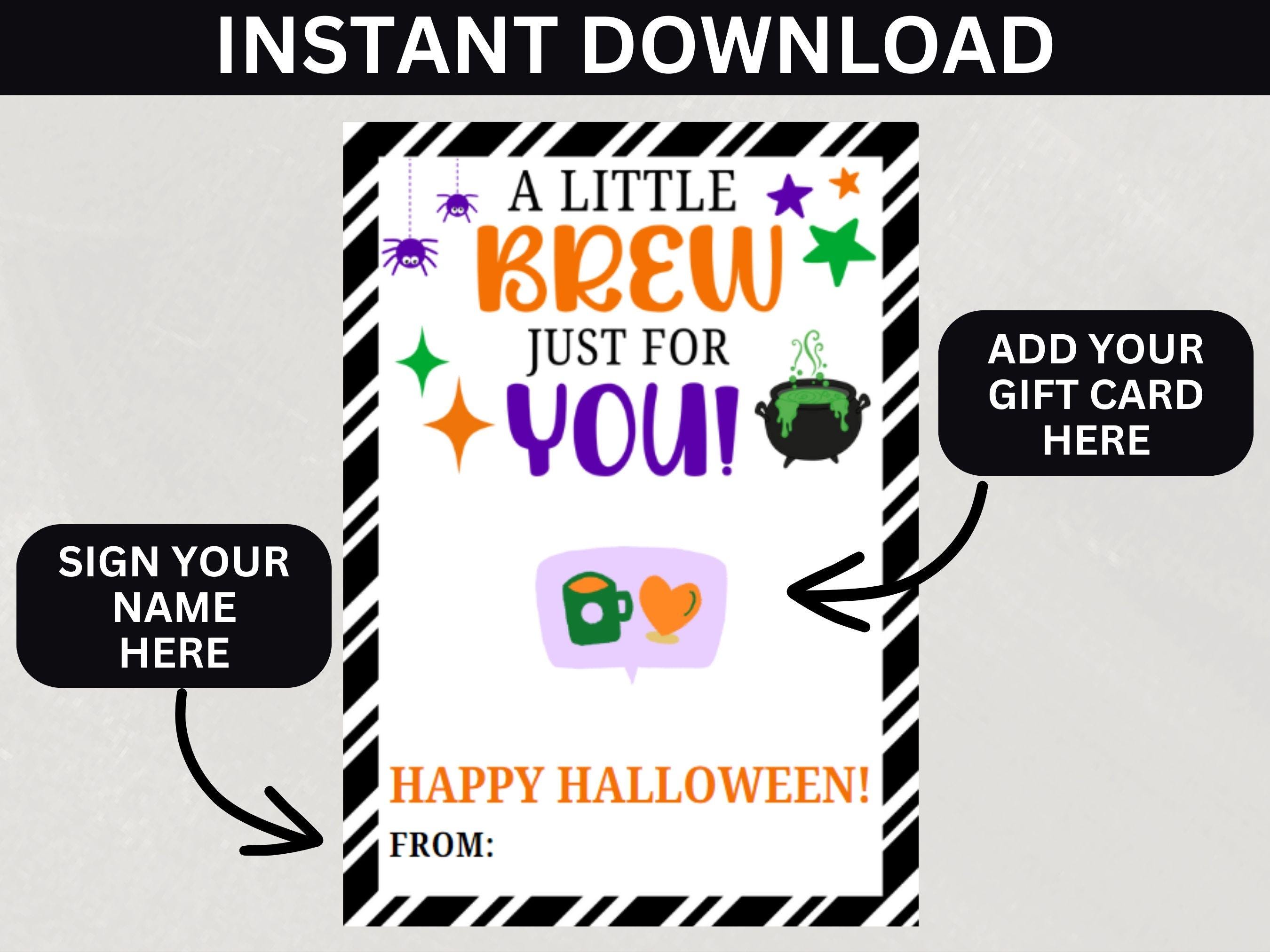 Editable Halloween Gift Card Holder, Personalized Gift Tag Printable ...