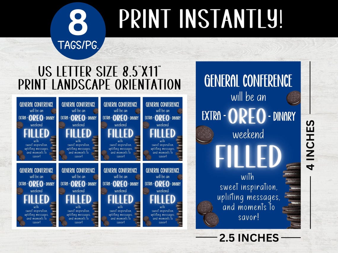 LDS Printable General Conference Treat Tag, General Conference Tag ...