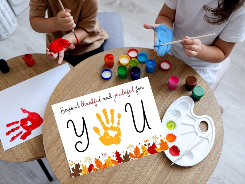 Thanksgiving Handprint Art Craft, Thankful for You, Kids Handprint ...