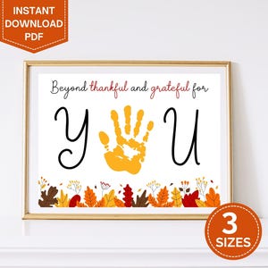 Thanksgiving Handprint Art Craft, Thankful for You, Kids Handprint ...