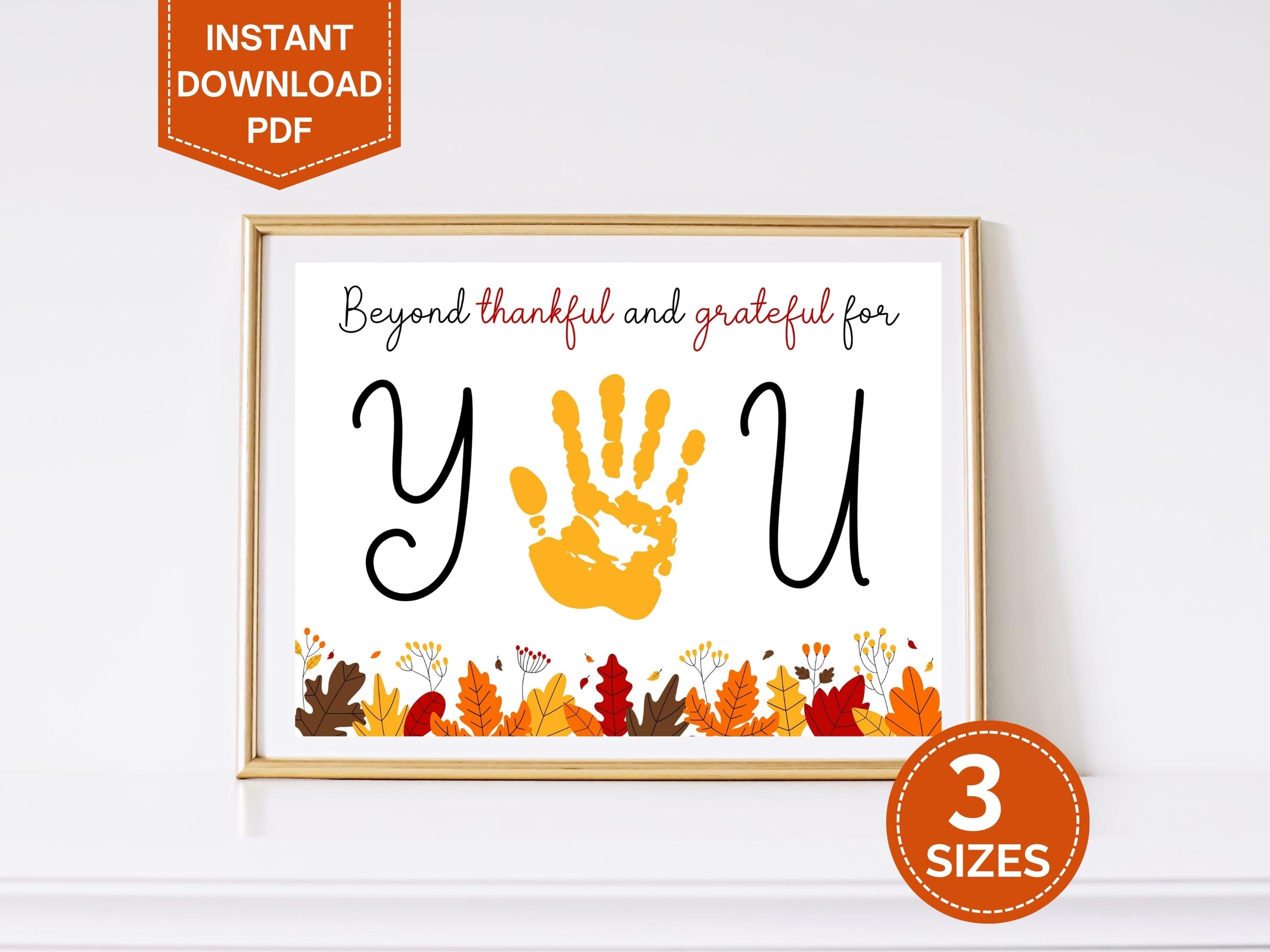 Thanksgiving Handprint Art Craft, Thankful for You, Kids Handprint ...