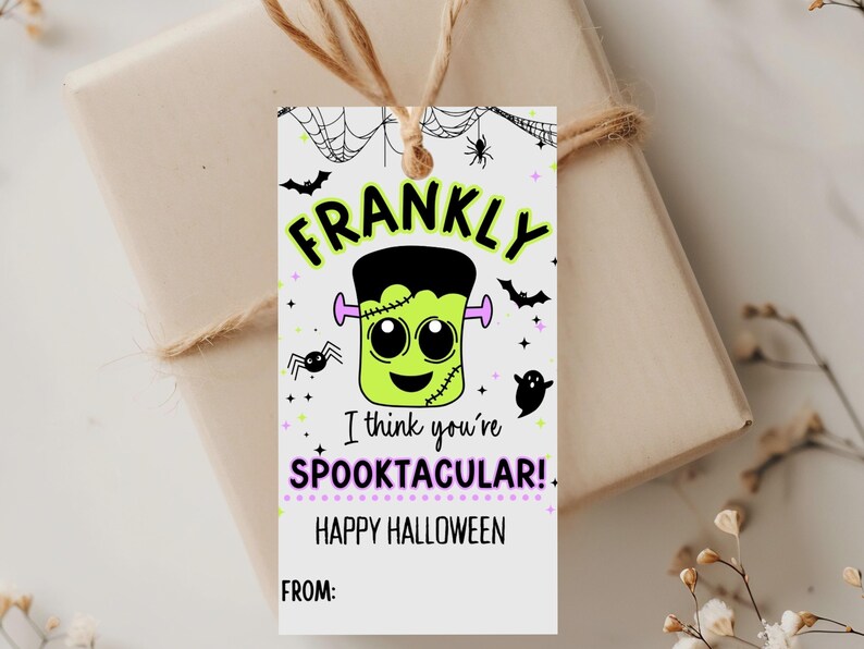 Editable Halloween Favor Tags, Halloween Treat Tag, Frankenstein Gift ...