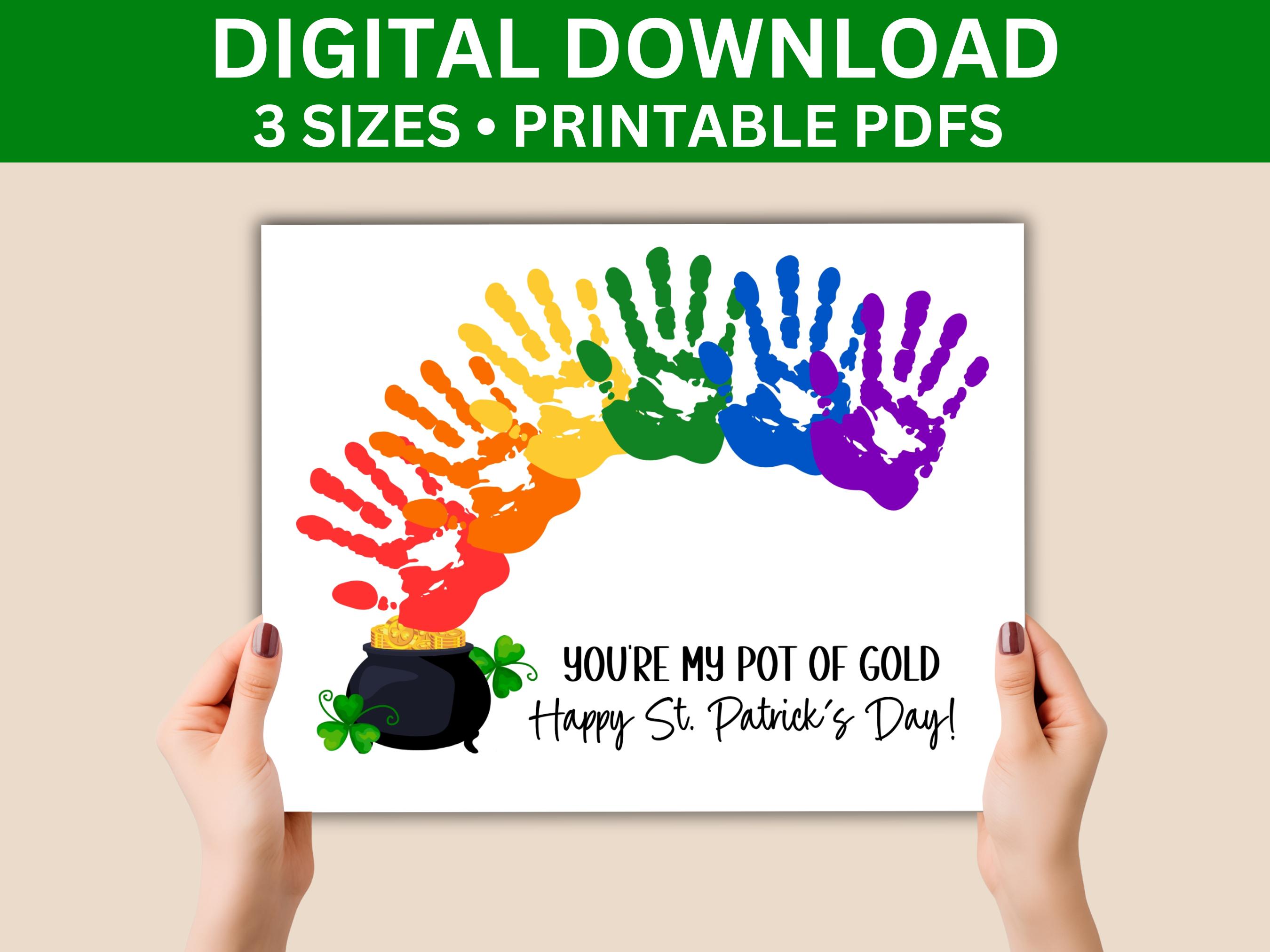 St. Patrick's Day Handprint Craft for Kids, Printable Holiday Activity ...