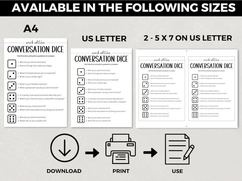 Work Party Games, Conversation Dice Icebreaker Game, Getting to Know ...