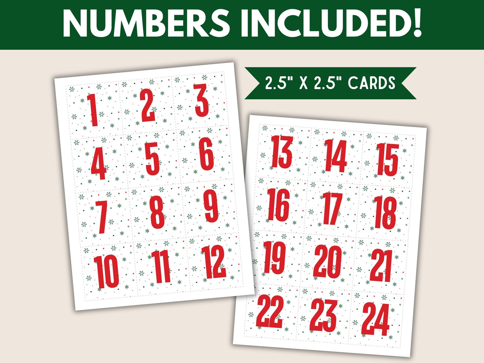 Advent Calendar Activity Cards, Christmas Countdown Cards, Christmas ...