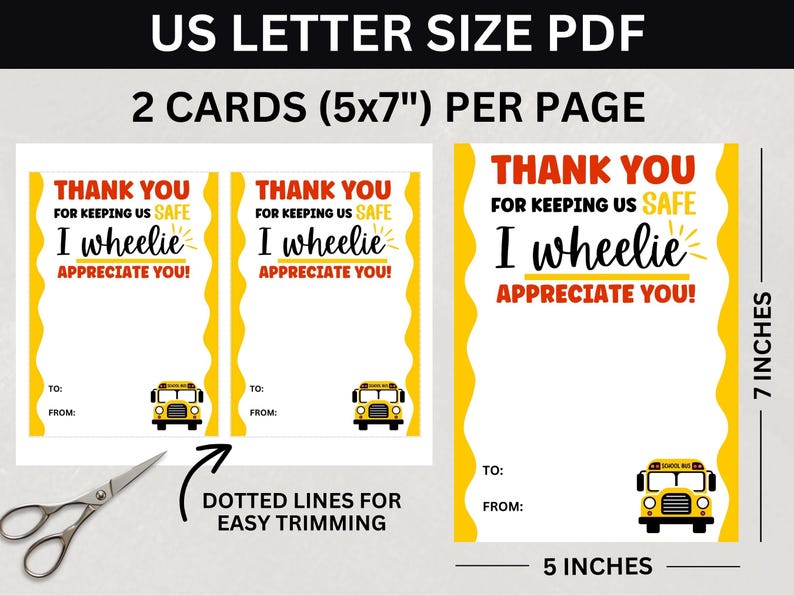 Editable Bus Driver Appreciation Gift Card Holder, Printable Thank You ...