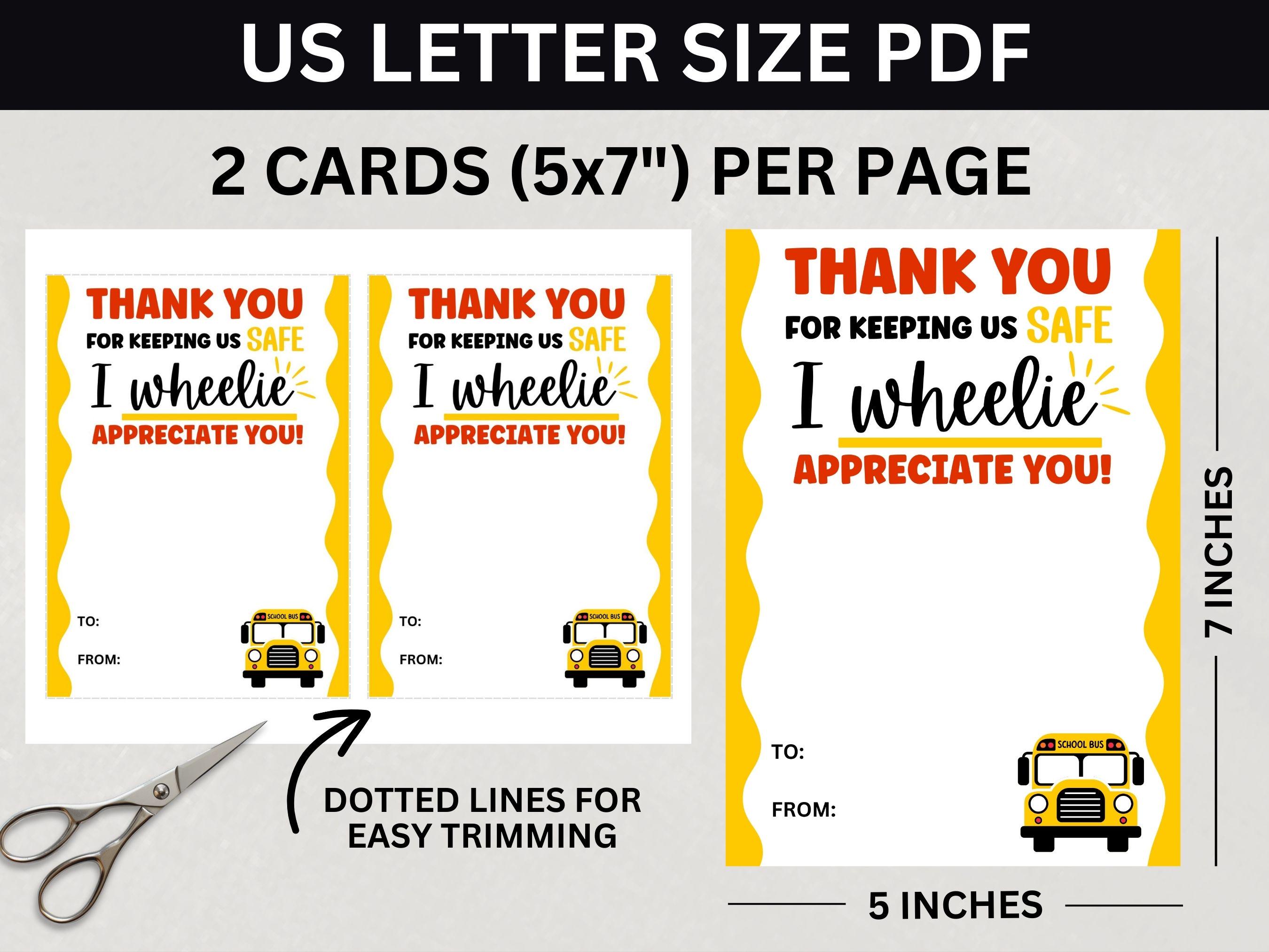 Editable Bus Driver Appreciation Gift Card Holder, Printable Thank You ...