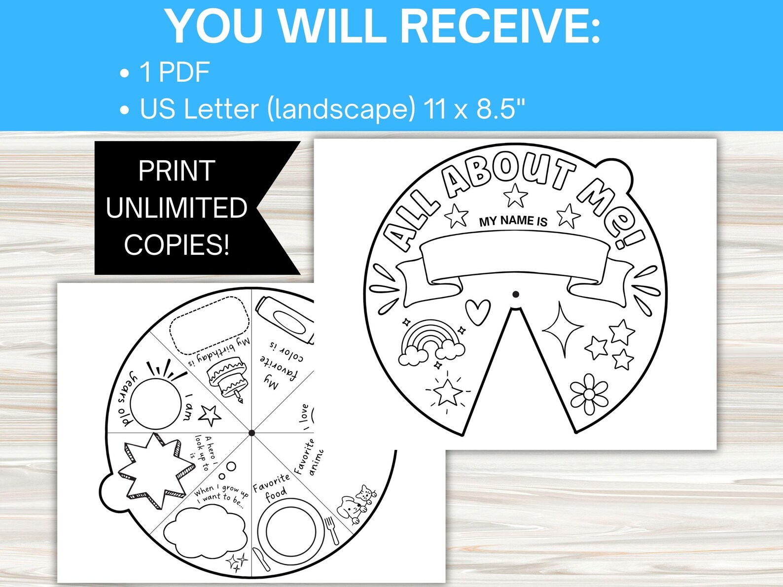 All About Me Spinner Wheel Craft, Getting to Know You Activity, Back to ...