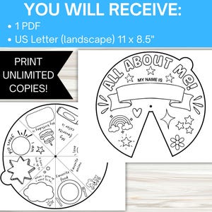 All About Me Spinner Wheel Craft, Getting to Know You Activity, Back to ...