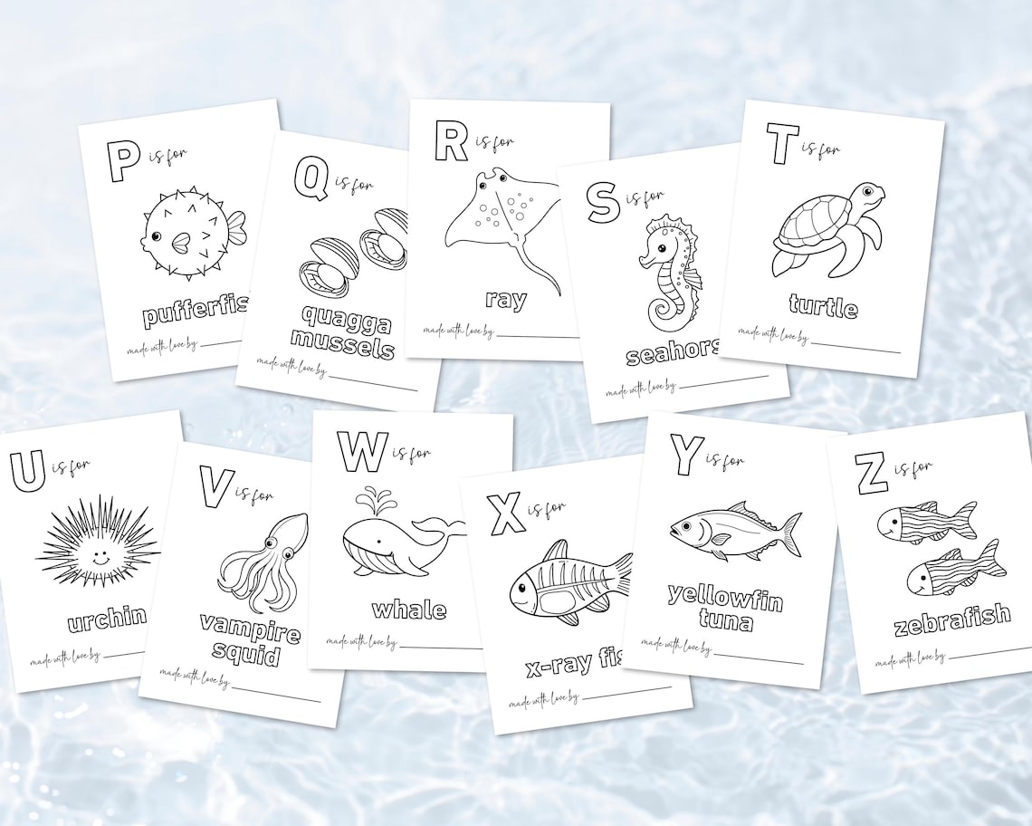 ABC Baby Shower Coloring Activity, Baby's First ABC Coloring Book ...