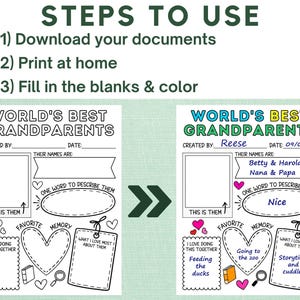 Grandparents Day Craft, All About My Grandpa Gift, All About My Grandma ...