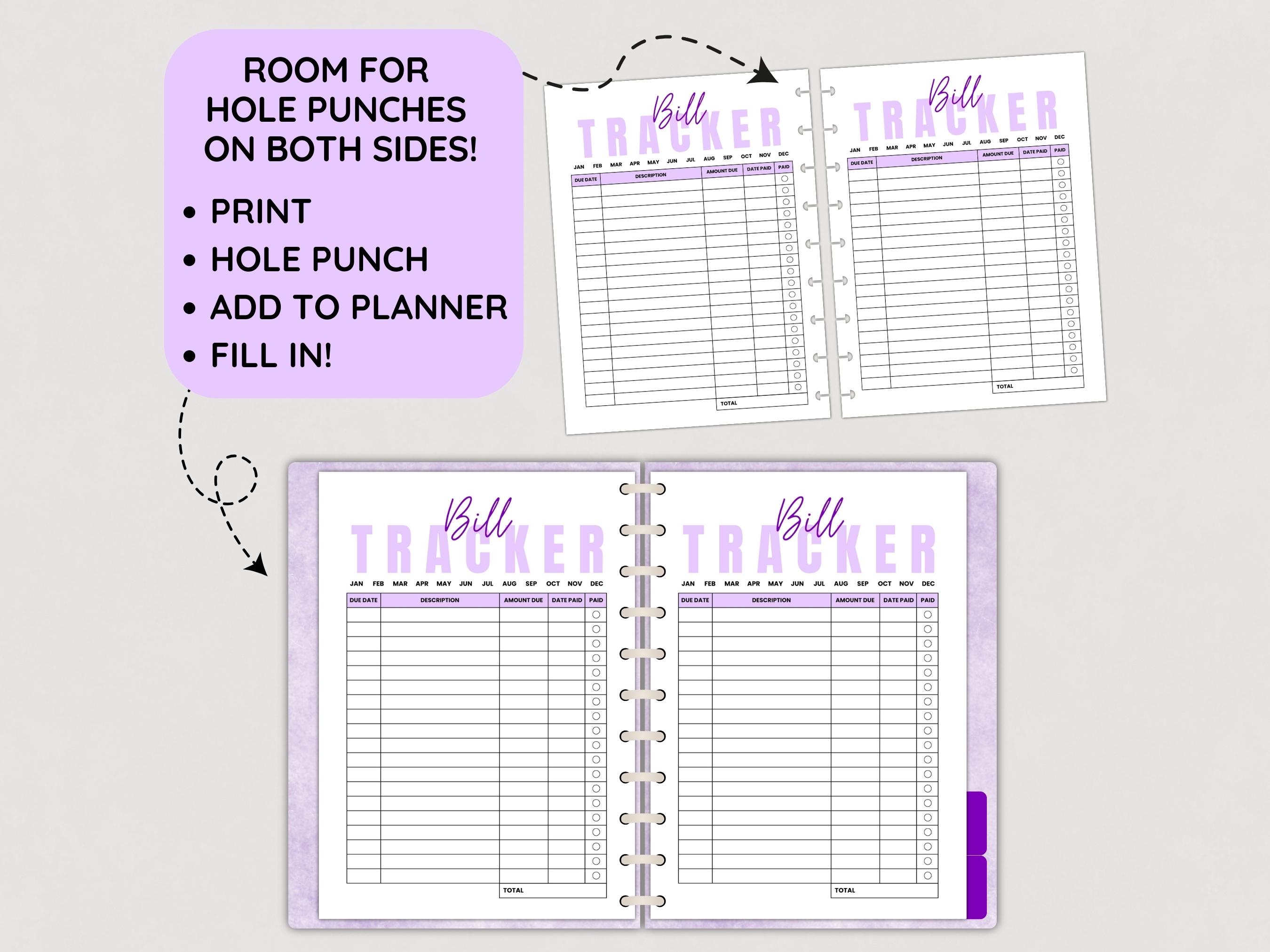 Monthly Bill Tracker, Expense Tracker, Bill Payment Checklist, Expense ...