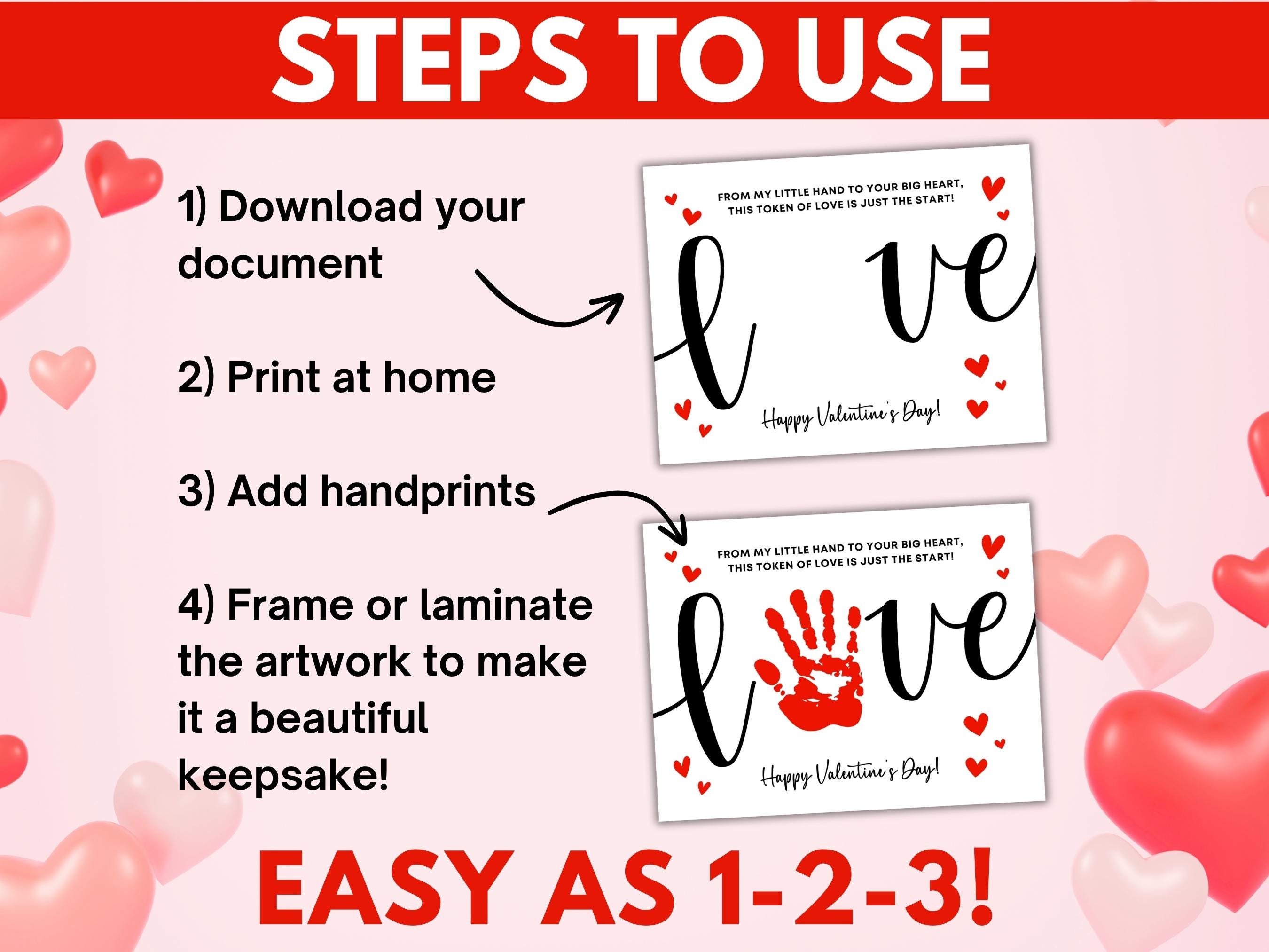 Valentine's Day Handprint Craft, DIY Handprint Activity, Valentine ...
