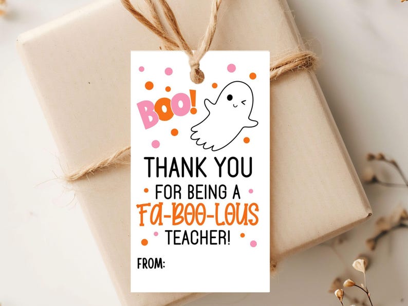 Editable Halloween Treat Tags, Teacher Appreciation Favor Tag, Spooky ...