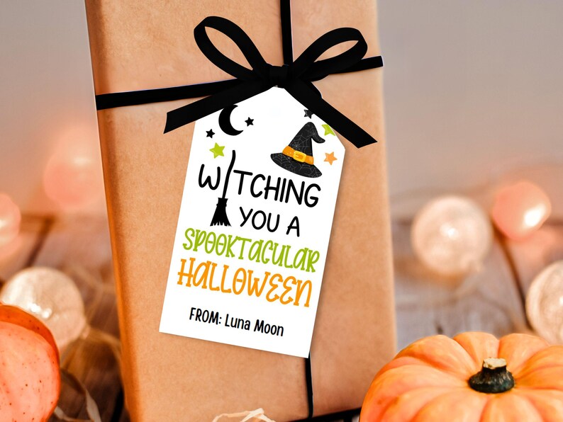 Editable Halloween Treat Tags, Spooktacular Party Favor Tag, Spooky ...
