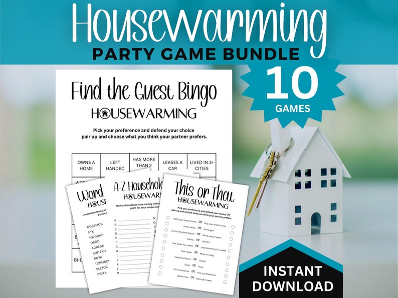 Housewarming Games Bundle, New House Party Game, Housewarming Party ...