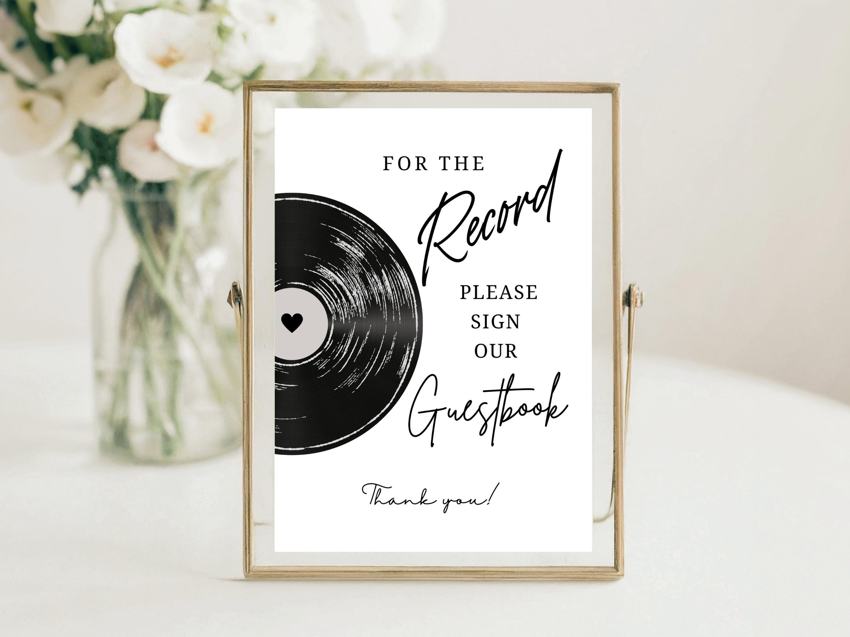 For the Record Sign, Record Guest Book Sign, Sign Our Guestbook, Custom ...