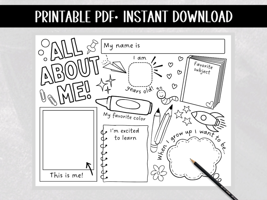 All About Me Printable, Getting to Know You Activity, Back to School ...