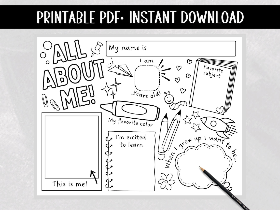 All About Me Printable, Getting to Know You Activity, Back to School ...
