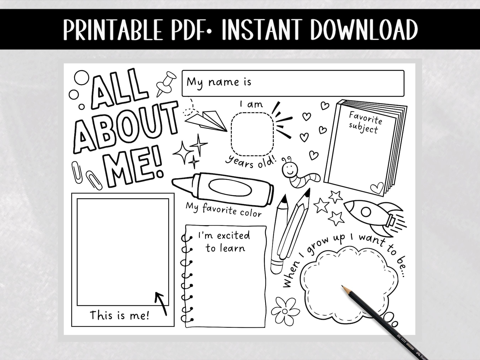 All About Me Printable, Getting to Know You Activity, Back to School ...