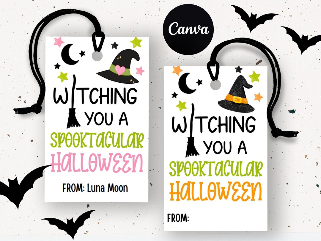 Editable Halloween Treat Tags, Spooktacular Party Favor Tag, Spooky ...