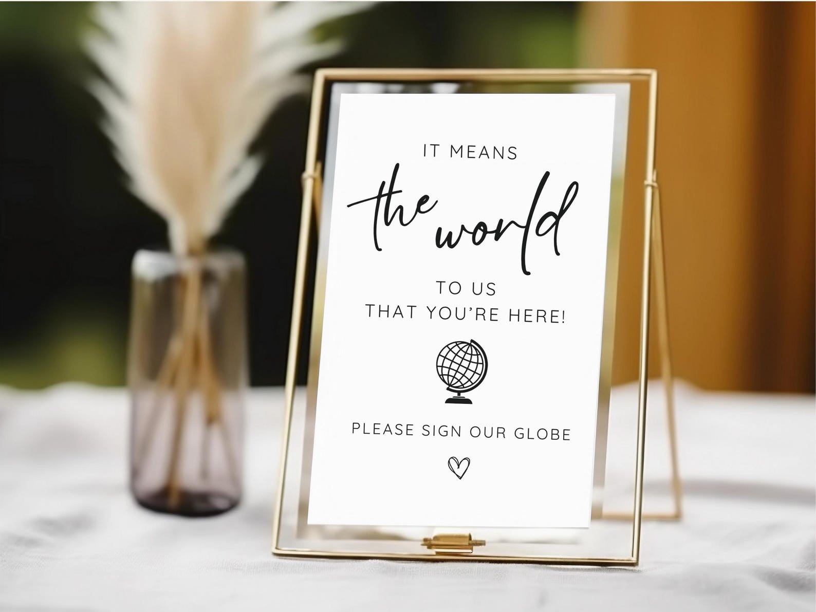 Globe Guest Book Sign, You Mean the World to Us, Globe Guestbook ...