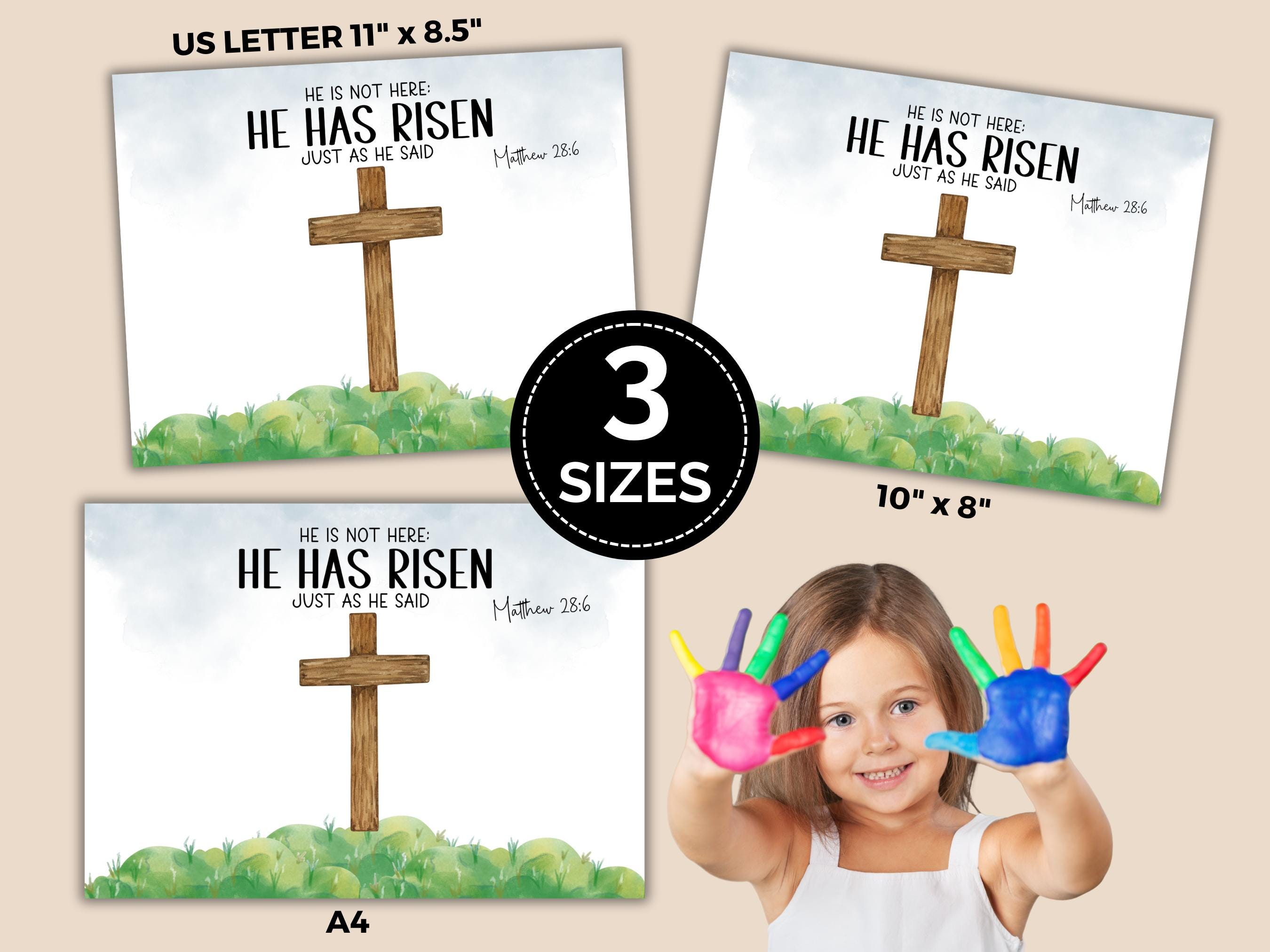 Easter Handprint Craft for Kids, He is Risen Holiday Activity, DIY ...