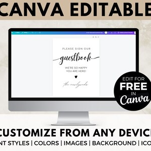 Wedding Guest Book Sign, Please Sign Our Guestbook Sign, Modern Wedding ...