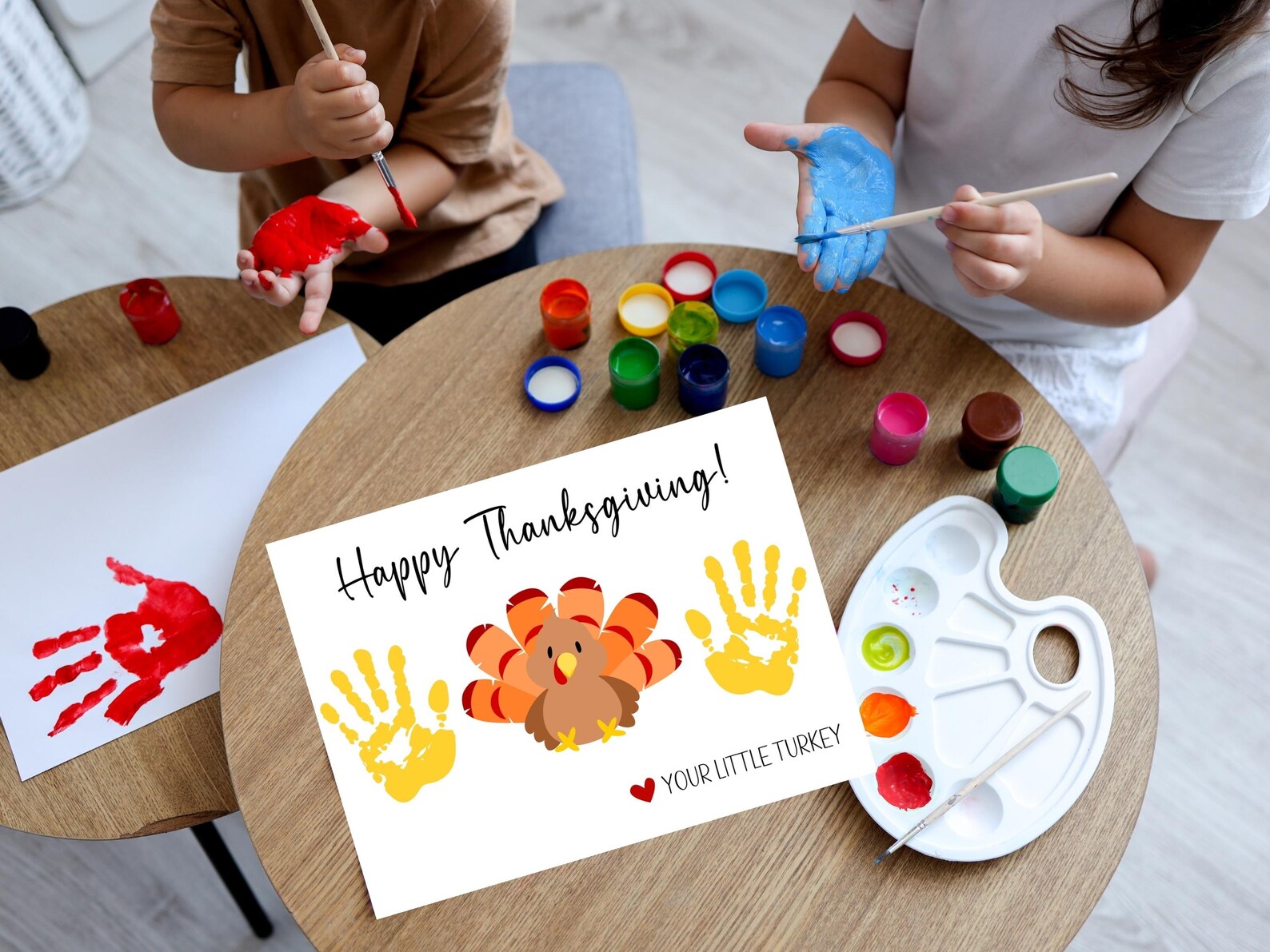 Thanksgiving Handprint Art Craft, Kids Handprint Craft, Preschool Craft ...