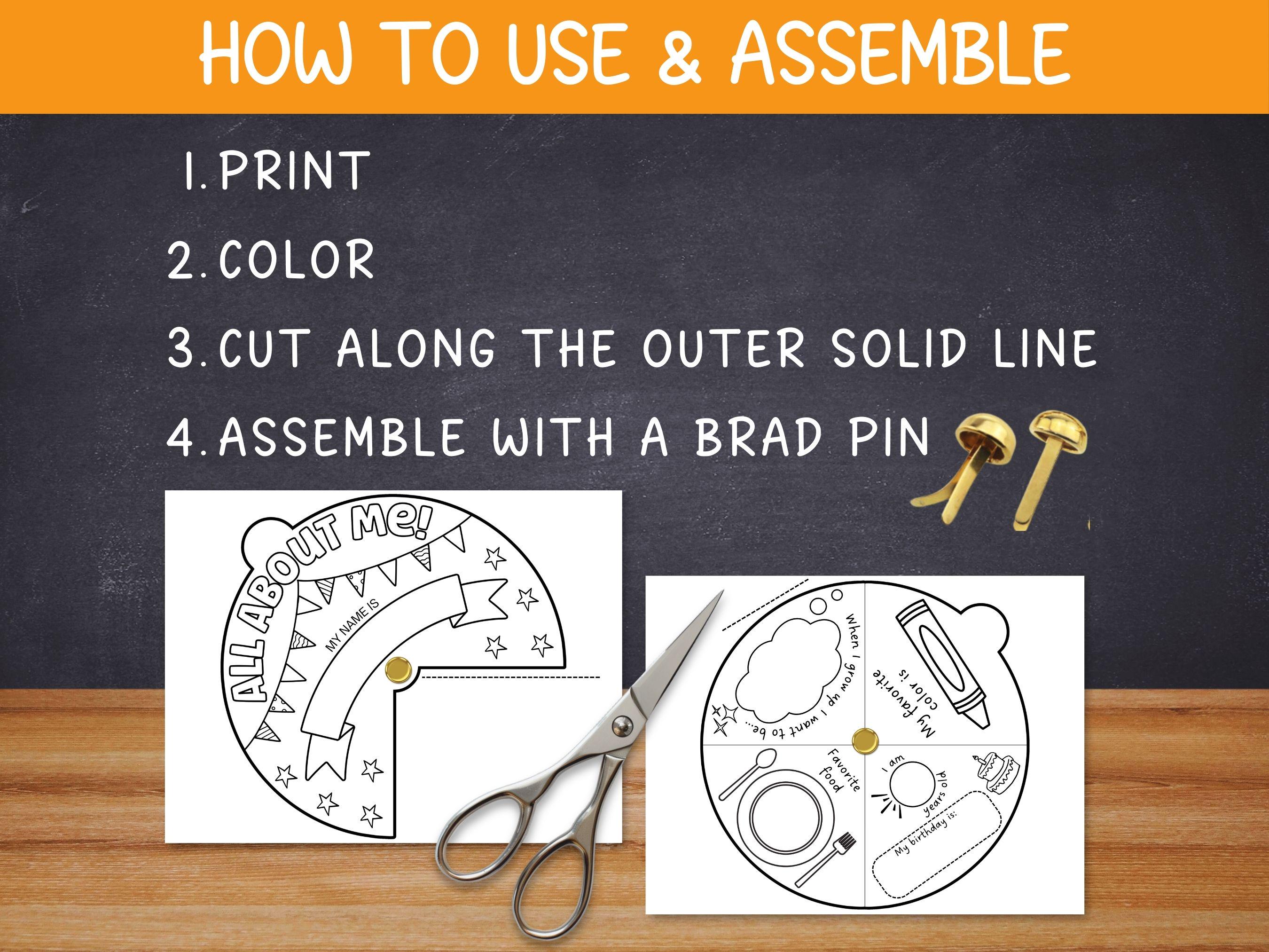 All About Me Spinner Wheel Coloring Craft, Back to School Template ...