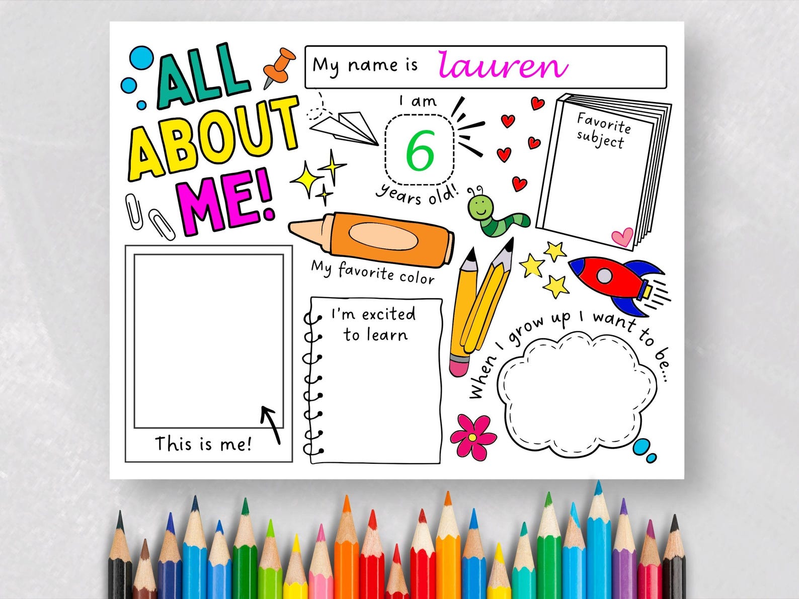 All About Me Printable, Getting to Know You Activity, Back to School ...