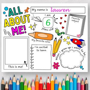 All About Me Printable, Getting to Know You Activity, Back to School ...