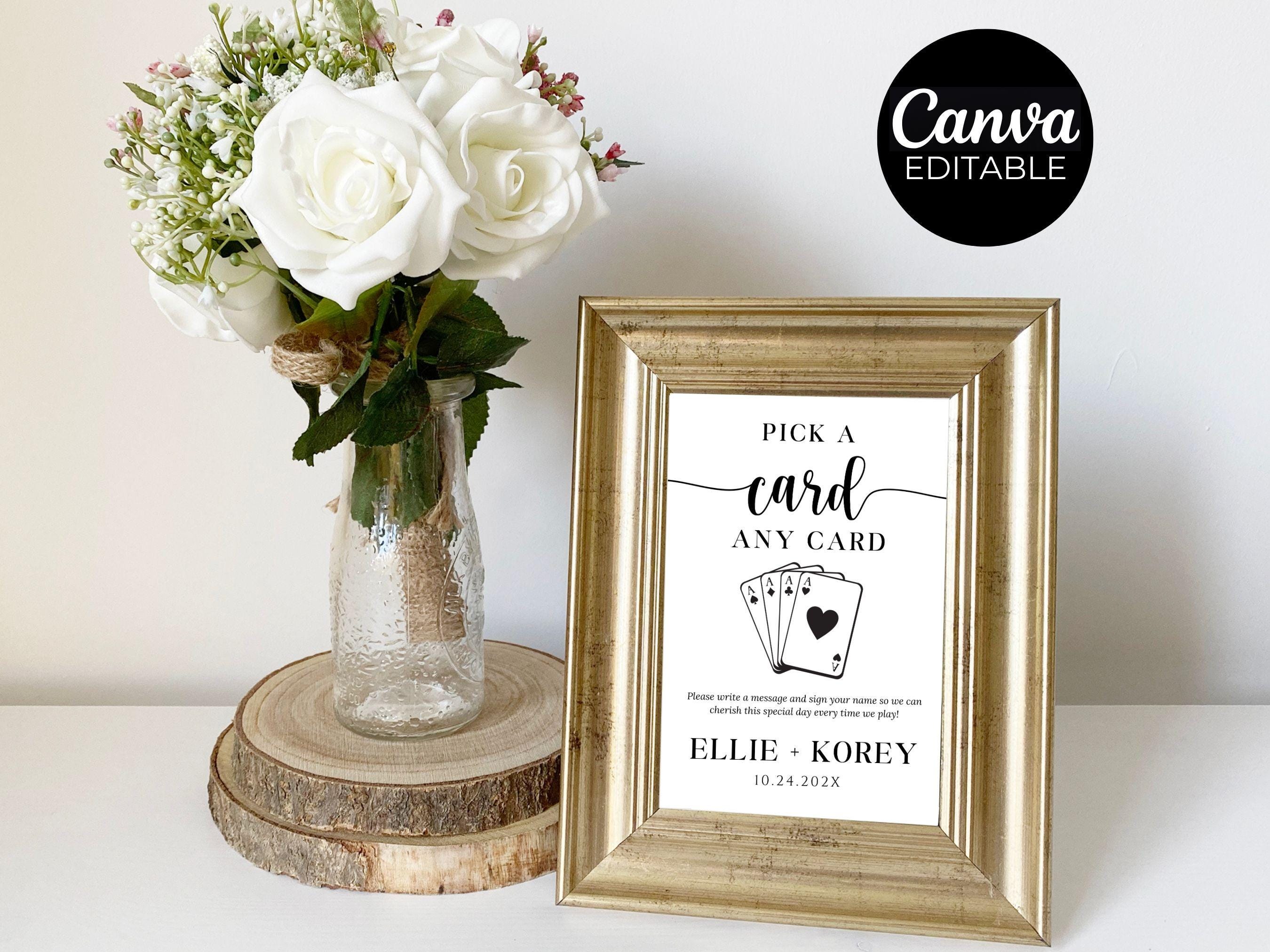 Playing Cards Guest Sign, Guest Book Sign, Unique Guestbook, Pick a ...