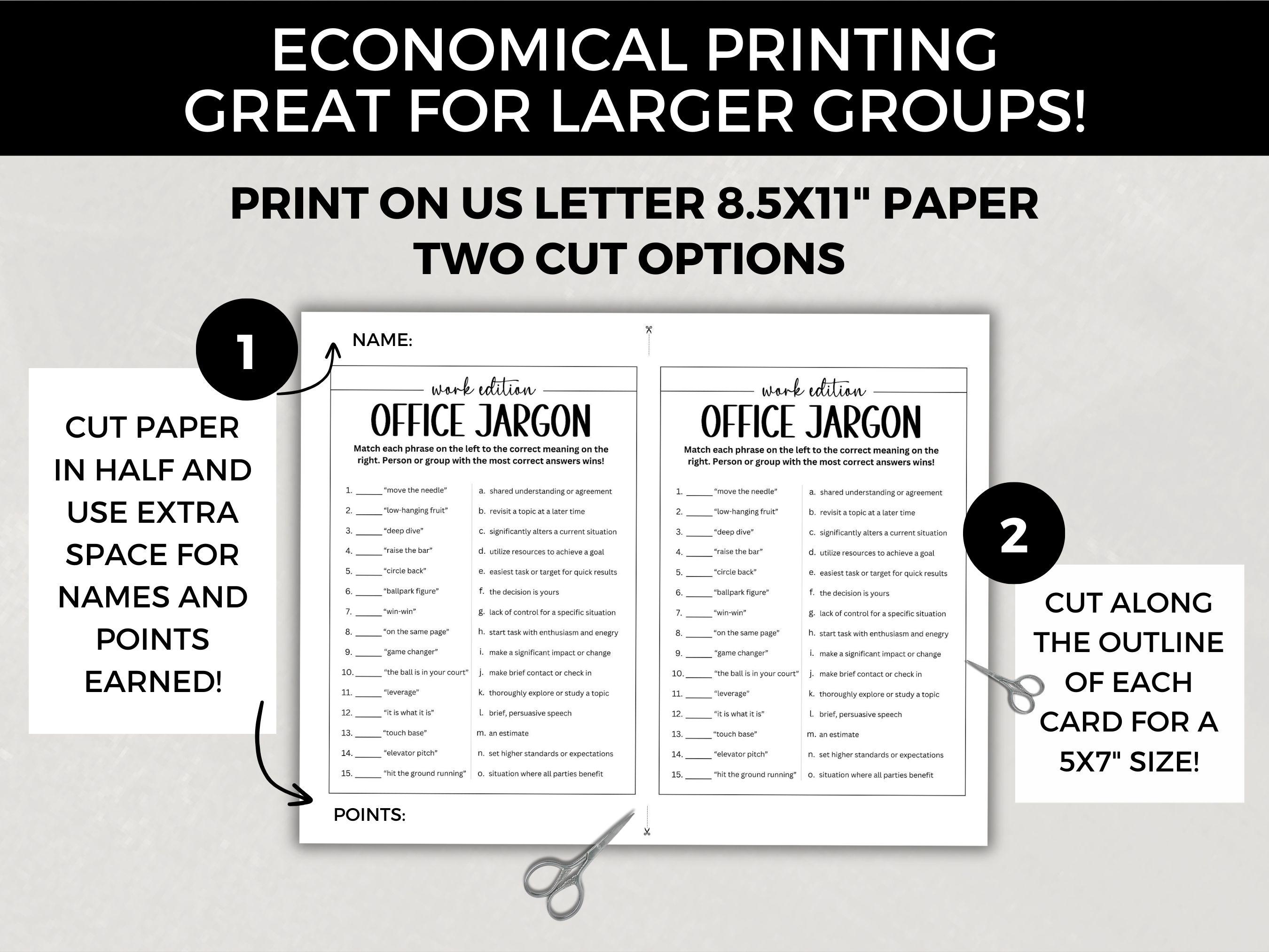 Office Jargon Work Party Game, Icebreaker Games, Printable Office Party ...