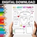 All About My Family Printable Worksheet, Get to Know Me, Preschool ...