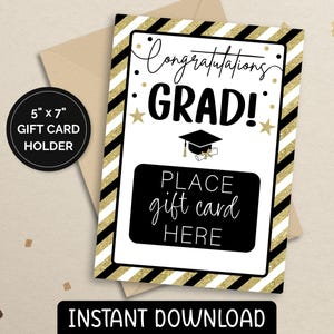 Graduation Gift Card Holder, Printable Graduation Card, Class of 2025 ...