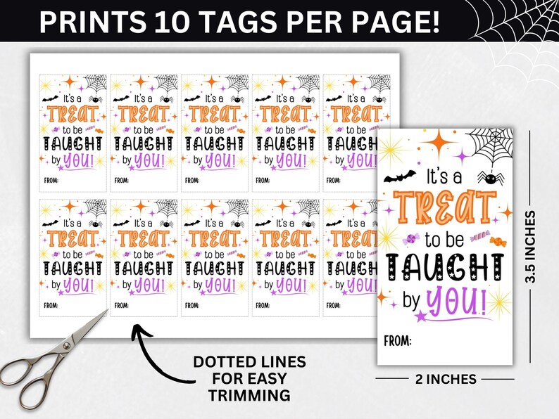 Editable Halloween Treat Tags, Teacher Appreciation Gift Tag, Printable ...