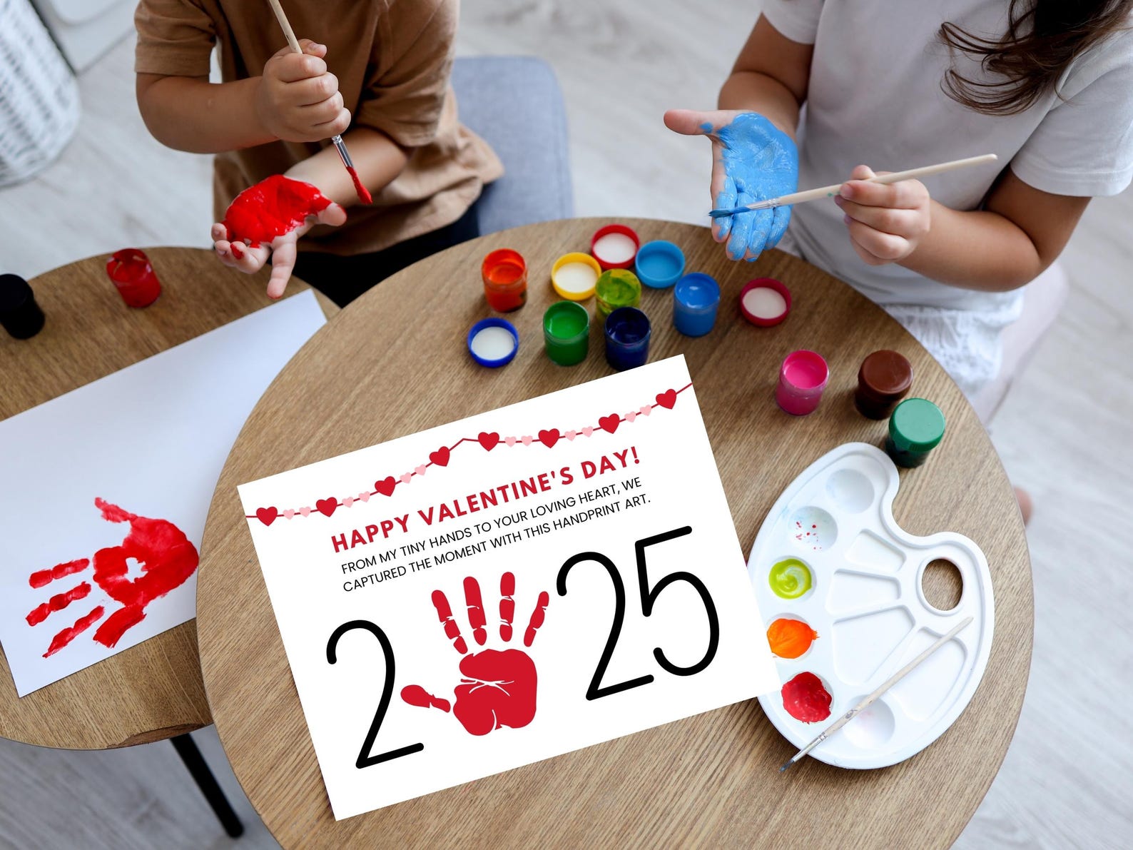 Valentine's Day Handprint Craft, DIY Handprint Activity, Valentine ...