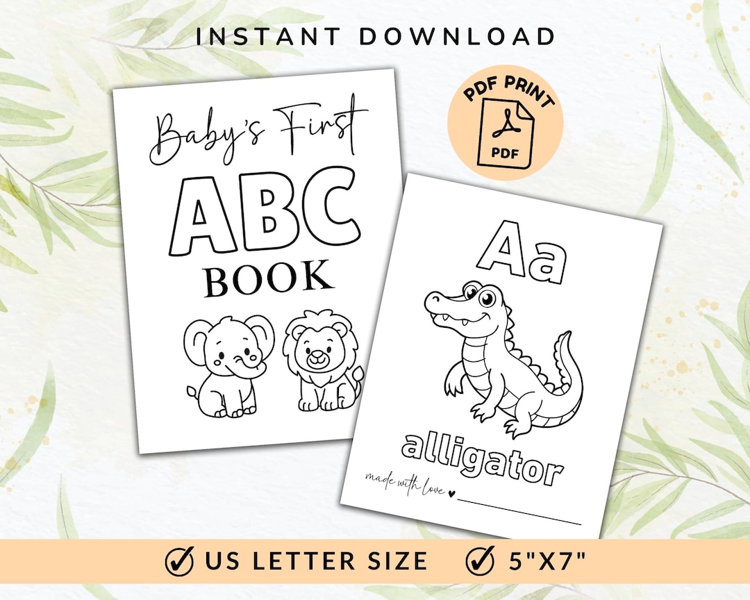 Baby’s First ABC Coloring Book, ABC Book Baby Shower Activity ...