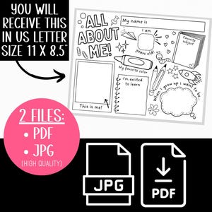 All About Me Printable, Getting to Know You Activity, Back to School ...