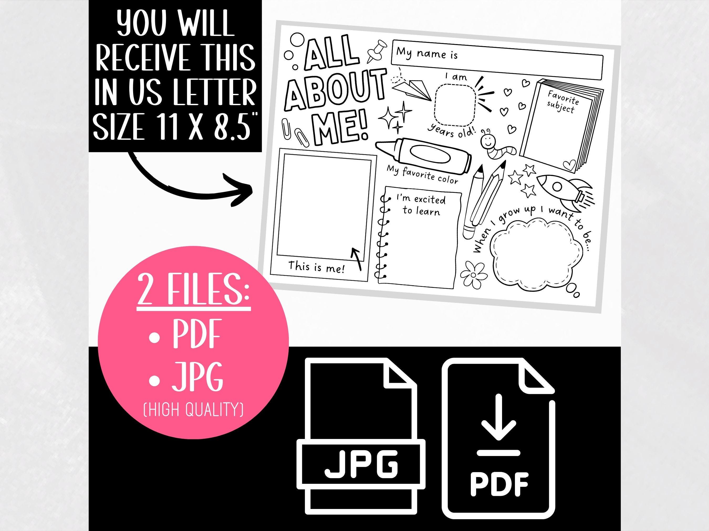 All About Me Printable, Getting to Know You Activity, Back to School ...