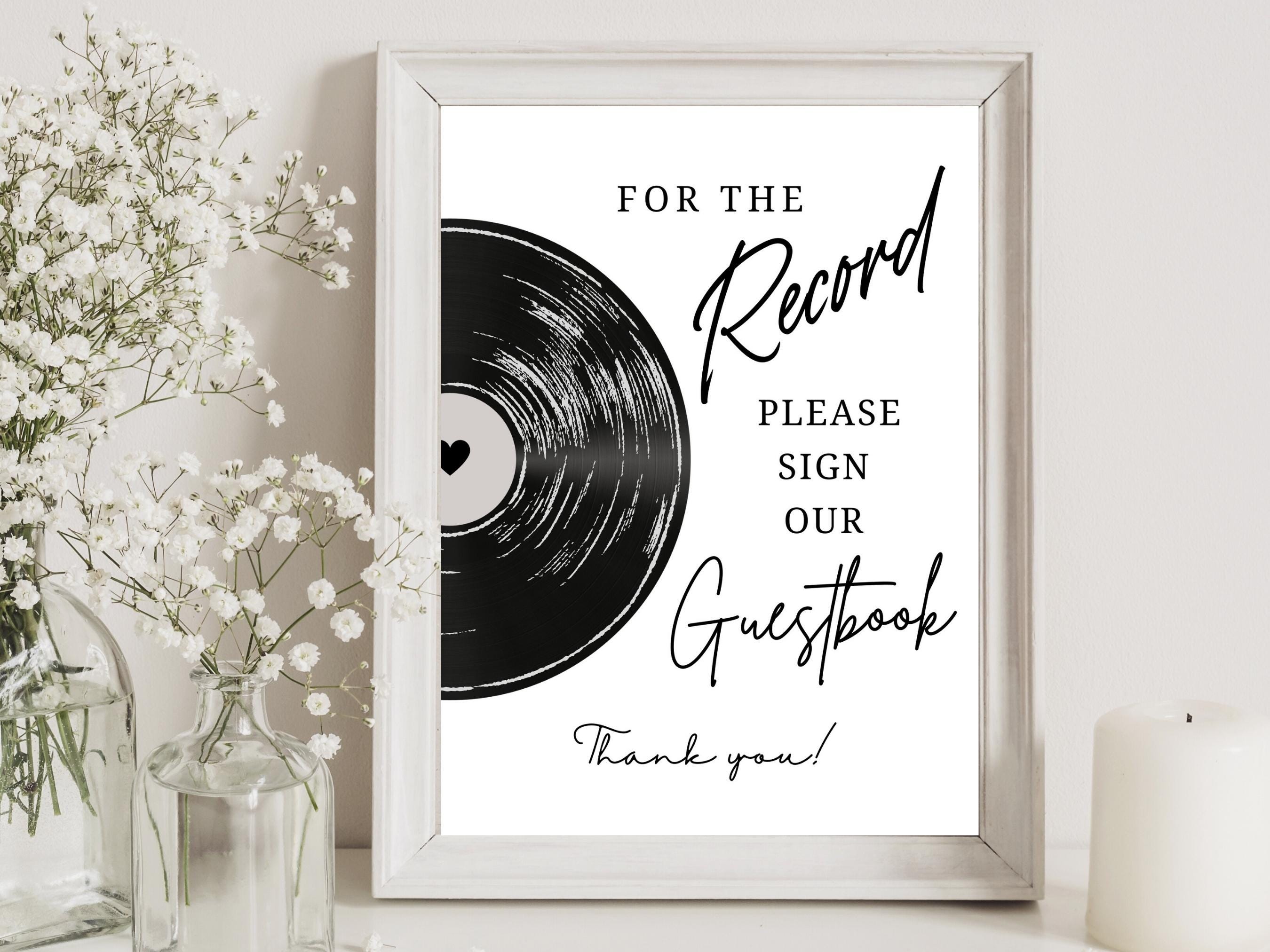For the Record Sign, Record Guest Book Sign, Sign Our Guestbook, Custom ...